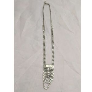 Hobe | Jewelry | Vintage Hobe Silver Rhinestone Dangle Necklace | Poshmark